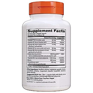 Doctor's Best, Fully Active B Complex Supports Energy Nervous System Optimal Health Positive Mood Wellbeing NonGMO Gluten Free Vegan Soy Free, 60 Count