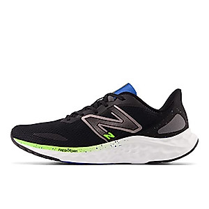 New Balance Men's Fresh Foam Arishi V4 Running Shoe, Black/Pixel Green/Cobalt, 7.5 X-Wide