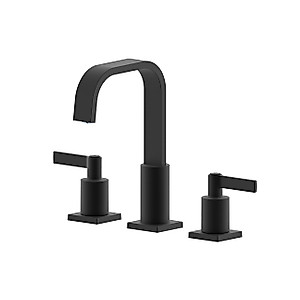 Derengge Two Handle Widespread Bathroom Faucet, 8 Inch Matte Black Bathroom Sink Faucet with Pop up Drain, 3 Hole Lavatory Faucet,F-0288-MT