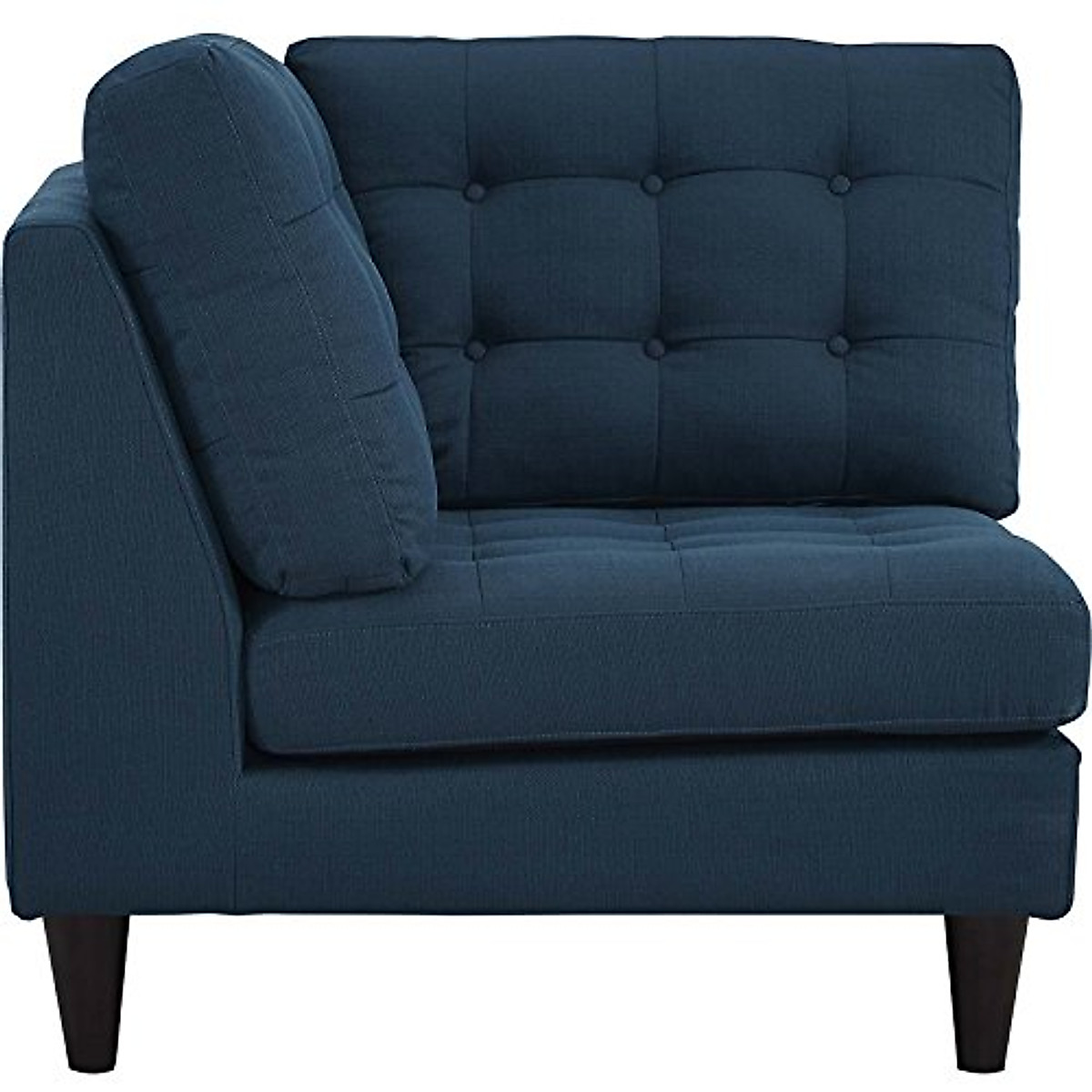 Modway Empress Mid-Century Modern Upholstered Fabric Corner Sofa In Azure