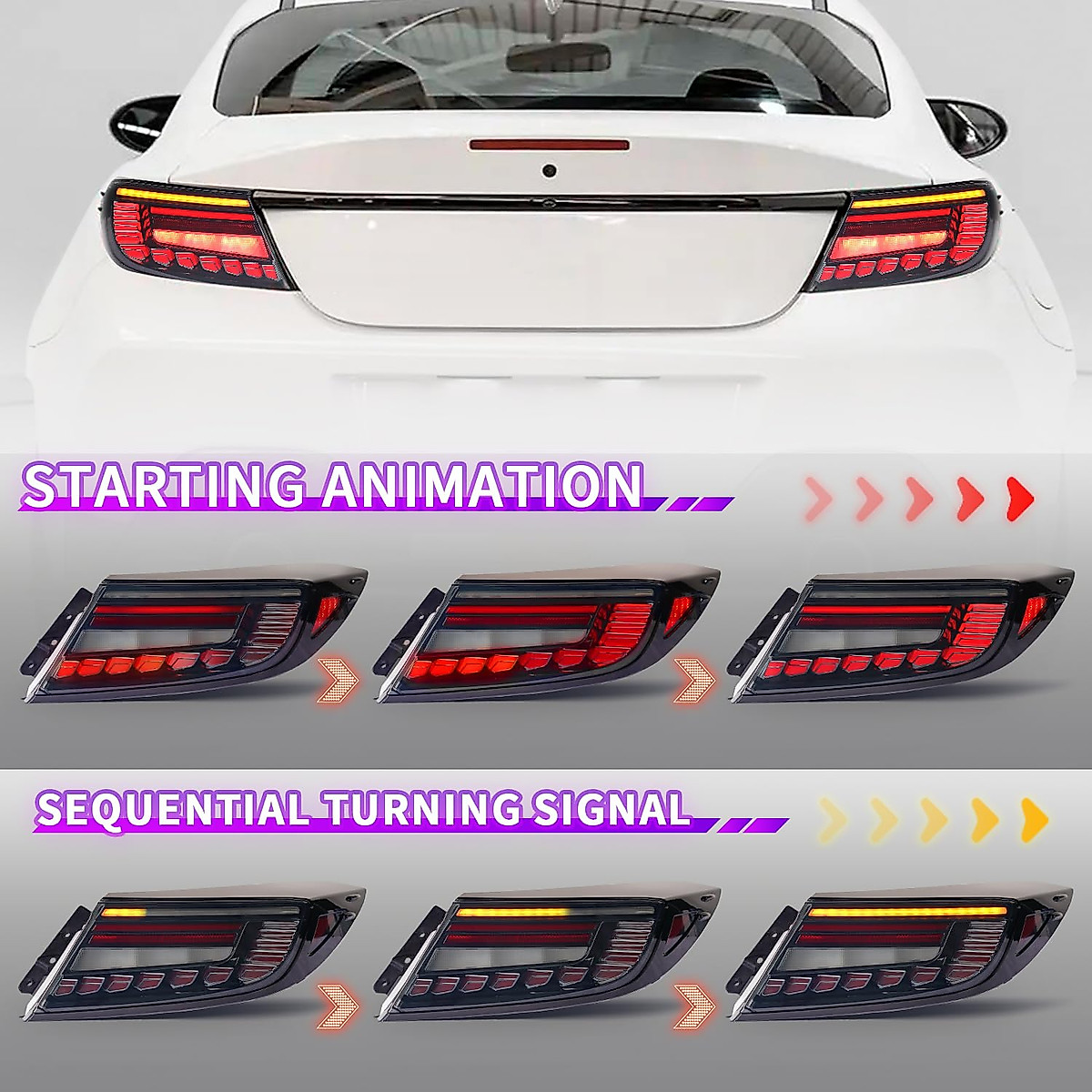 LONGDING LED Tail Lights Assembly Compatible with 2021 2022 2023 2024 Toyota GR86 / Subaru BRZ 2nd Gen ZN8/ ZD8 w/Start Up Animation & Sequential Turn Signals Rear Lamps Replacement