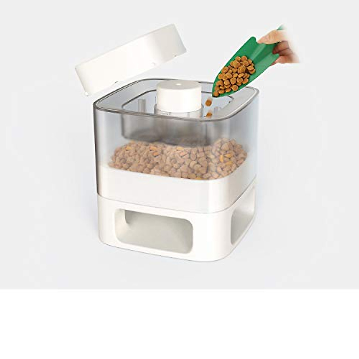 ANROD Dog Food Dispenser Container Toy with Button,Feeder Treat Dispensing Dogs Toys to Slow Eating for Indoor Small/Large Breed IQ Pet Interactive Playing (White)