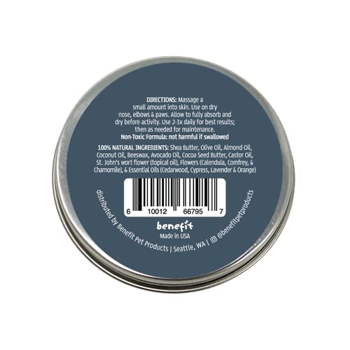 Dog Paw Balm, Relief for Dry Nose, Paws, & Cracking Skin, 100% Natural Ingredients Including Beeswax, Coconut Oil & Shea Butter, Made in The USA - 2 oz Paw Wax