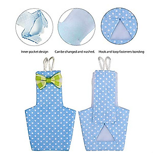 Birds Diaper, Reusable Parrots Pigeons Diaper Bowknots Costume Flight Nappy for Yellow Sided Conure Hahn's Macaw Psittacula Alexandri(Blue S)