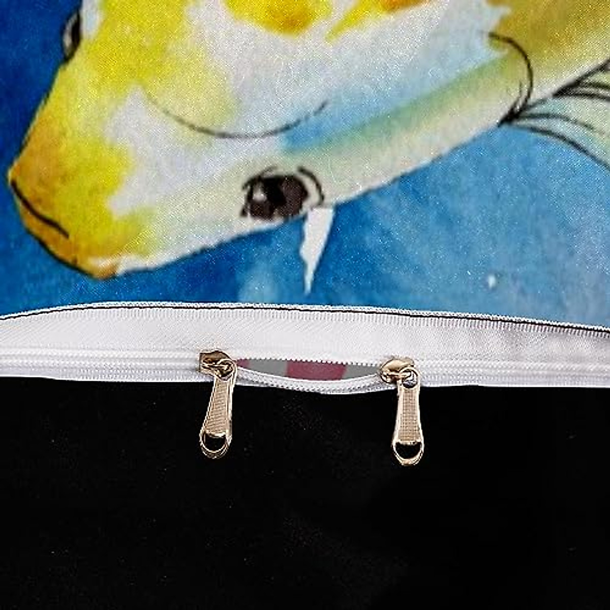 VAPOKF Duvet Covers Set Twin Size Soft and Breathable Microfiber Comforter Bedding Set 1 Duvet Cover 2 Pillowcase with Zipper Closure for Kids Women Men, Red and Gold Carp Fishes