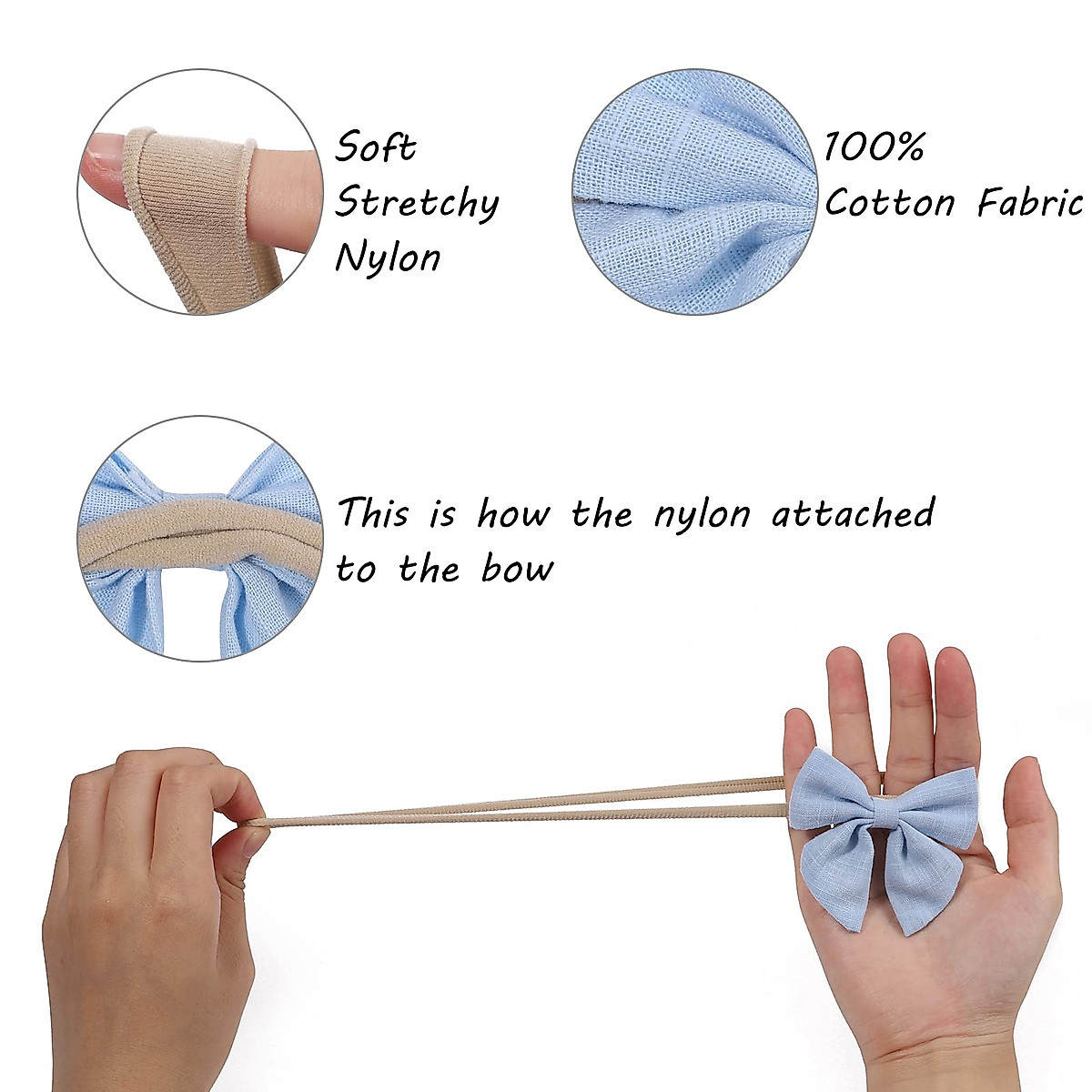 doboi 24pcs Baby Girls Flower and Hair Bows Headbands Soft Nylon Hairbands Elastic Hair Accessories for Newborns Infants Toddlers and Kids