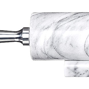 Fox Run Base with Aluminum Handles Marble Rolling Pin White, 2.5 x 17.5 x 3 inches