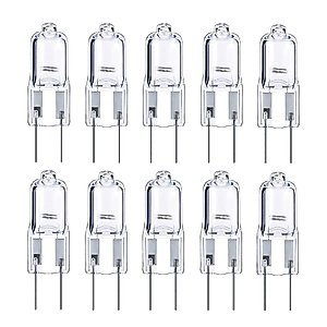 10x G6.35 12V 50-Watt T4 Halogen GY6.35 Base 12-Volt Clear Dimmable Bulbs for Ceiling Lights,Cabinet Lights,Table Light