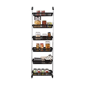 Organize It All Over The Door 2-Basket Hanging Storage With Bottom Bar Towel Hooks