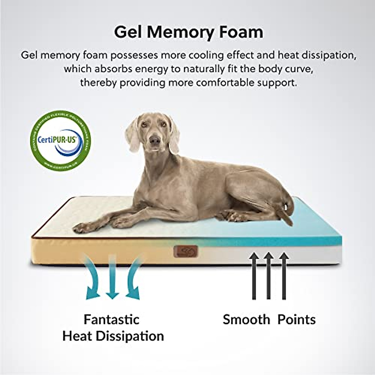 Bedsure Orthopedic Dog Bed for XL Dogs - Memory Foam Dog Beds, 2-Layer Thick Pet Bed with Removable Washable Cover and Waterproof Lining (44x32x4 Inches), Spicy Mustard