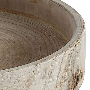 Creative Co-Op Paulownia Wood Hand Carved Tray