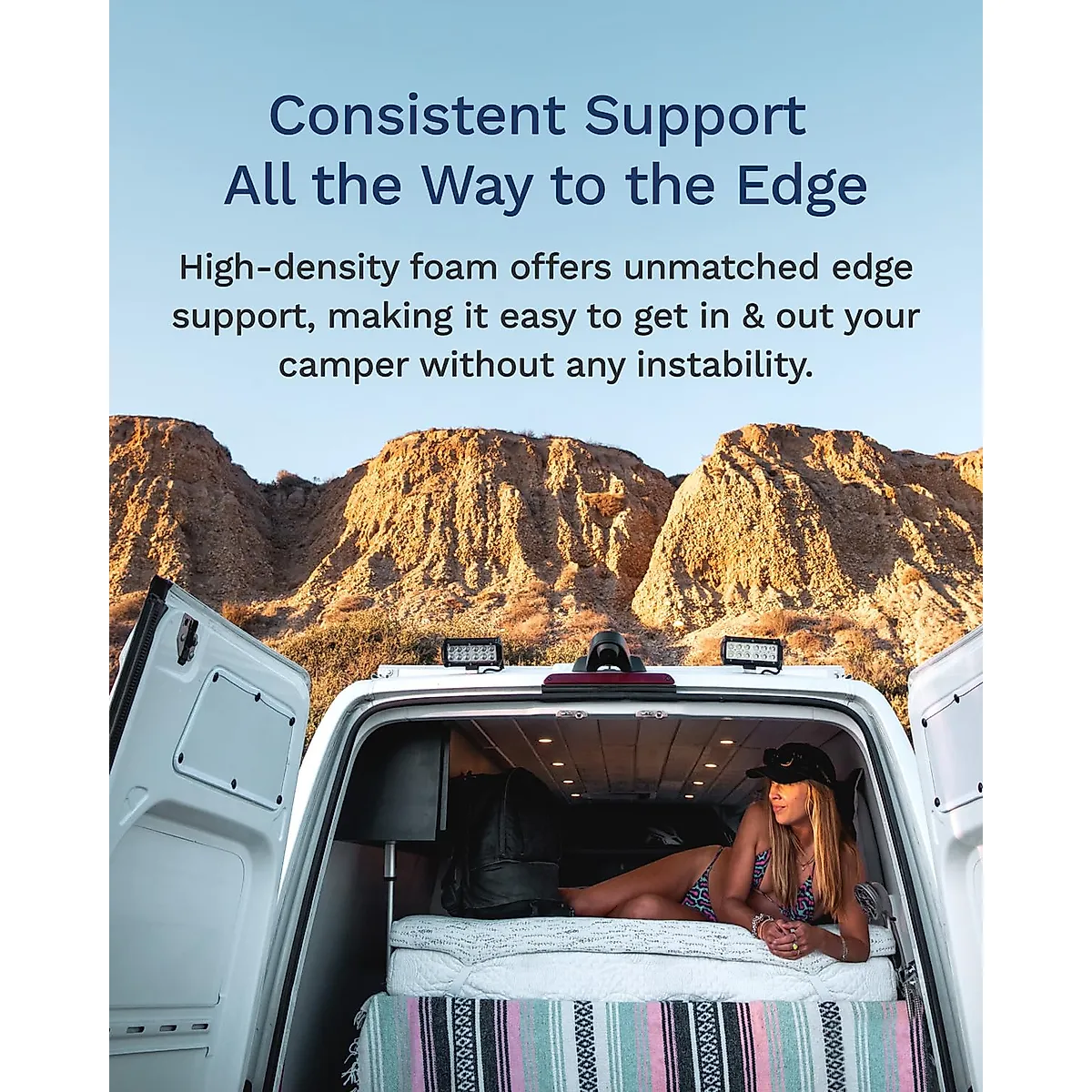 ViscoSoft 3 Inch Memory Foam Mattress Topper Short Queen - Select High Density Ventilated RV/Camper Mattress Pad - Premium Removable Rayon Cover