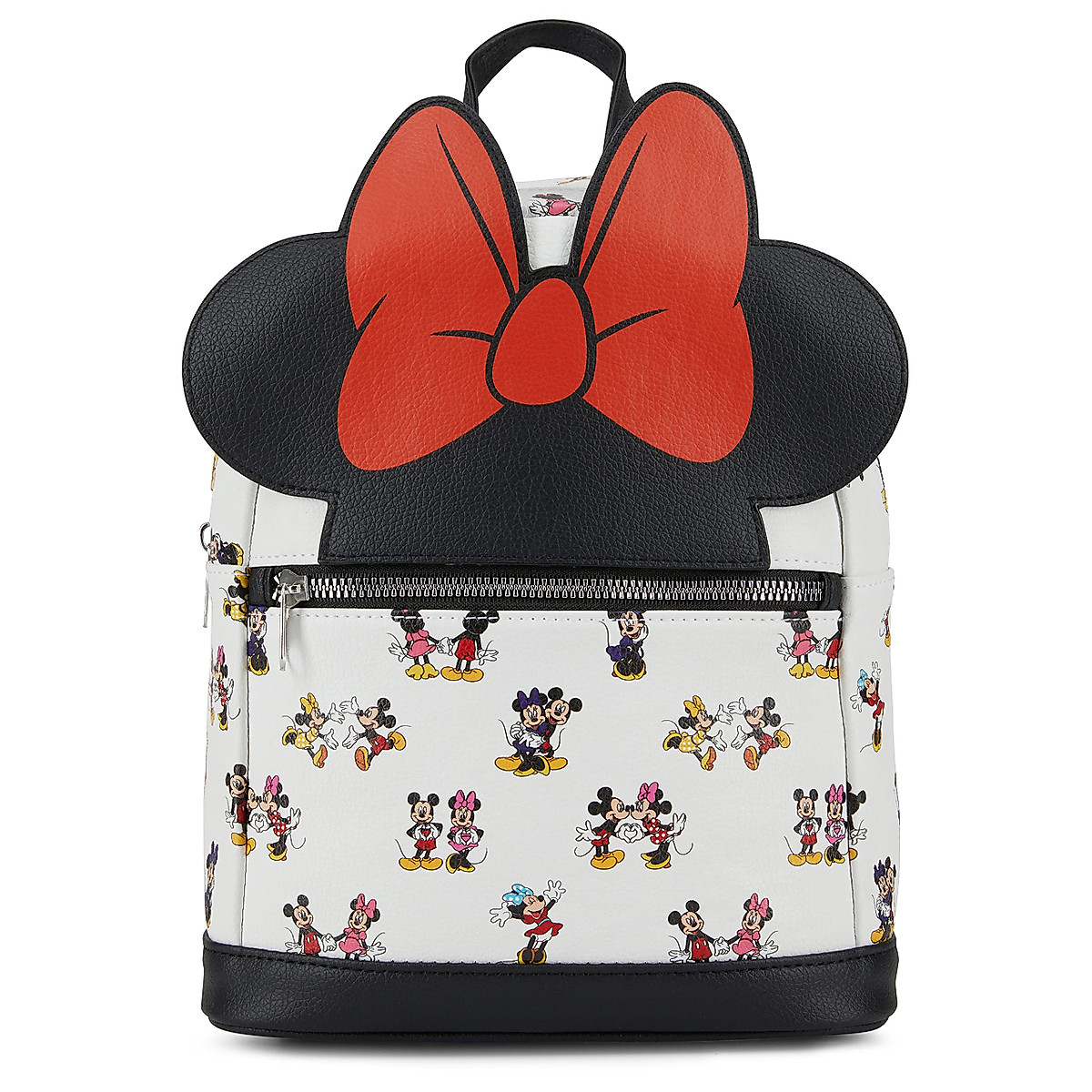 Disney Minnie Mouse Allover Backpack - Girls, Boys, Teens, Adults - Officially Licensed Minnie Mouse 10 Inch Allover Faux Leather Mini Backpack
