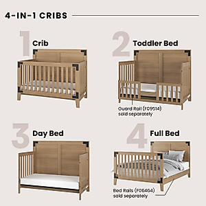 Child Craft Lucas Crib and Dresser Nursery Set, 2-Piece, Includes 4-in-1 Convertible Crib and 3-Drawer Dresser, Grows with Your Baby (Nutmeg)
