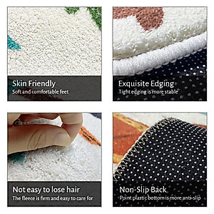 WREWING Round Rug 3.3ft, Cute Animals Large Non Slip Super Soft Plush Area Rug for Kids Room Playroom Nursery Bedroom, Educational Washable Circular Floor Mat for Home Room Decorative (Zoo)