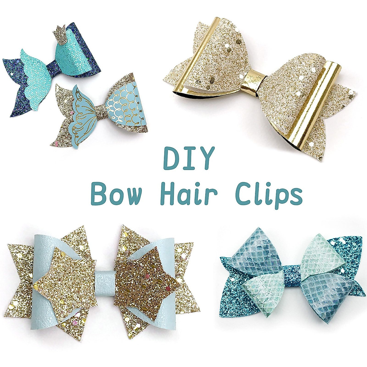 CCINEE 20pcs Glitter Faux Leather Sheets,20 Color 8.3 X 11.8 Inches Shiny Pu Leather Fabric for Craft Bow Earring Clips Bags Sewing DIY Making