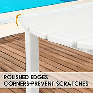 DAILYLIFE Side Table, Plastic Outdoor Adirondack End Table, Patio Coffee Table, Weather Resistant, Pool Composite Outdoor Tables for Patio Deck Garden, Backyard & Lawn Furniture
