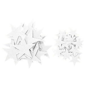 Playfully Ever After 1.5 and 3 inch Combo Size Stiff Felt Stars 46pc (White)