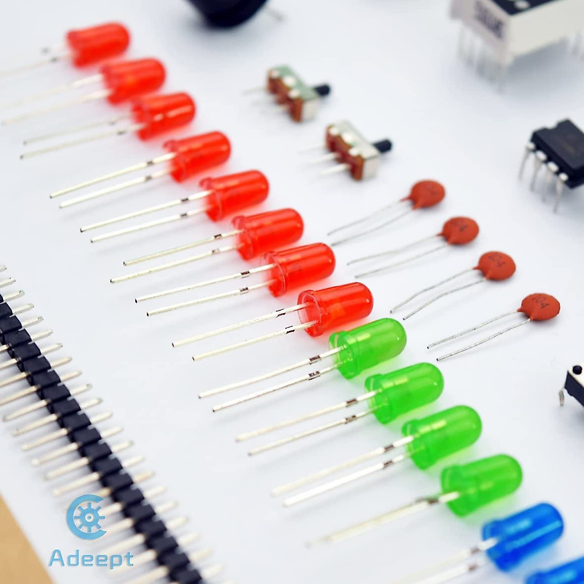 Adeept Starter Kit Compatible with Raspberry Pi 4 3, 2 Model B B+ LCD1602 Servo Motor C and Python Code, Beginner Starter Kit with User Manual Guidebook