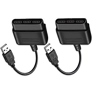 vienon PS2 Controller to USB Adapter Converter, 2 Pack Compatible with PS1/PS2 Controller Gamepad to PS3/PC Controller No Need Driver