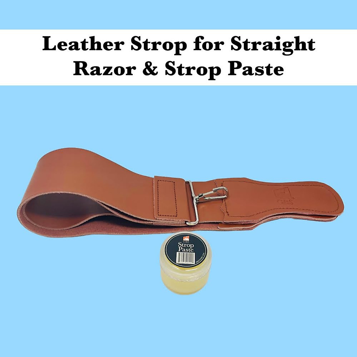 G.B.S Stylish Shaving Set - Shave Ready Straight Razor, Honing Sharpening Strop, Straight Razor Leather Case, Ceramic Mug Brush with Stand, Alum, Shaving Soap & Strop Paste, Ivory