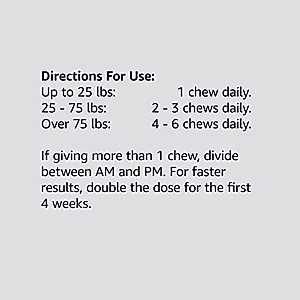 Amazon Basics Premium Dog Hip & Joint Supplement Chews with EPA and DHA, Chicken Liver Flavor, 120 Count (Previously Solimo)