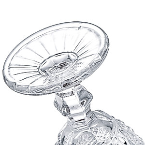 ZOOFOX Set of 6 Water Goblet Glasses, 10 oz Stemmed Wine Glasses with Embossed Design, Vintage Drinking Glassware for Anniversary, Wedding, Party, Housewarming Gift