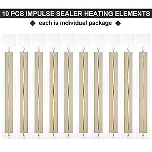 Honoson 10 Pieces Impulse Sealer Spare Repair Parts Kit Heating Element Service Heat Seal Strips Replacement Elements Compatible with F-400, FS-400, PFS-400