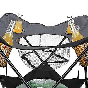 Mind Reader Folding Tailgate Table, 23.25" L x 23.25" W x 24.5" H, Black