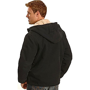 Dickies Men's Sanded Duck Sherpa Lined Hooded Jacket, Black, Medium