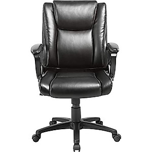 Lorell Soho High-Back Leather Chair, Black