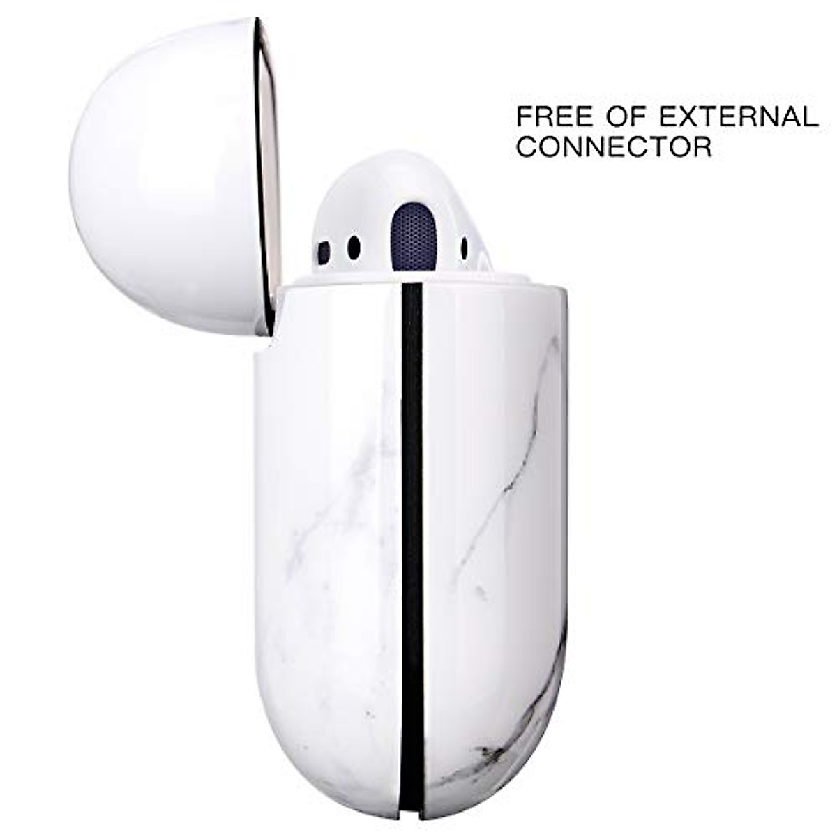 GOLINK Case for Airpods,Marble Series Protective Shockproof TPU Gel Case with Printing for Airpods 1st/2nd Charging Case(White Marble)