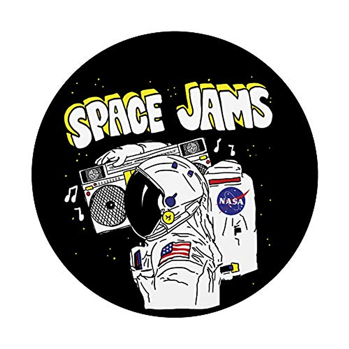 NASA Space Jams Astronaut Boombox PopSockets PopGrip: Swappable Grip for Phones & Tablets