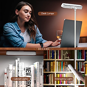 BEYONDOP LED Desk Lamp for Home Office, Magnetic Lights with 1800mah Rechargeable Battery, Full Dimmable Reading Lamp, Battery Operated Lights, Eye-Caring Table Lamp for Dorm School Gifts, 4000K