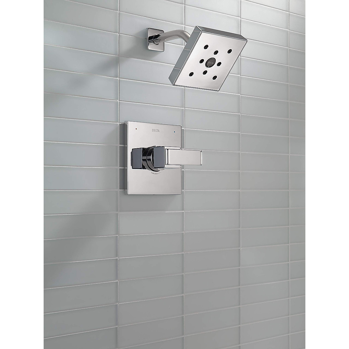 Delta Faucet Ara 14 Series Single-Function Shower Faucet Set, Single-Spray H2Okinetic Shower Head, Chrome Shower Faucet, Delta Shower Trim Kit, Chrome T14267 (Valve Not Included)