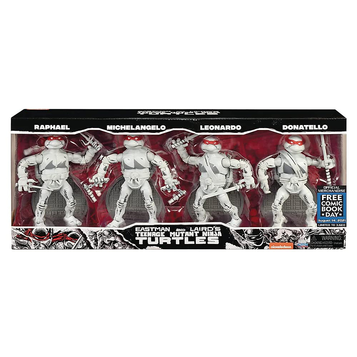 FCBD 2021 TMNT Ninja Elite Series PX Black & White 4-Pack Action Figure Set
