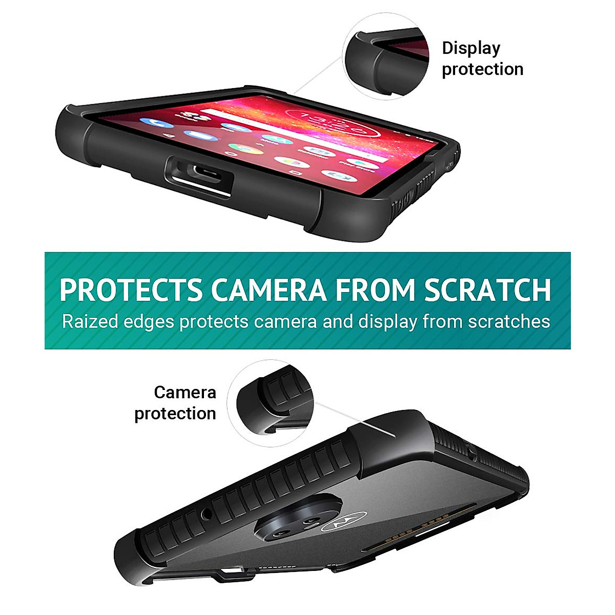 Casewe - Motorola Moto Z3 / Z3 Play Protective Flexible Bumper Case Cover/Compatible with Moto Mods - All Matte Black