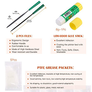 Rustark 25 Piece 3D Printer Tool Kit Full Range Tools for Cleanup Removal Finish Including Trimming Blade 0.4mm 0.35mm Needle Tweezers File Pliers Deburr Tool Scarpers Glue Stick