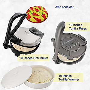 10 Inches Ceramic Tortilla Warmer by StarBlue with FREE Recipes ebook - White, Insulated One Hour and Holds up to 24 Tortillas,Chapati, Roti, Microwavable, Oven Safe