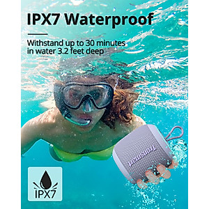 Tronsmart T7 Mini Compact Portable Bluetooth Speaker with Lights, Stereo Sound, Bluetooth 5.3, 18H Playtime, Stereo Pairing, Voice Assistant, IPX7 Waterproof Shower Speaker & Outdoor Speakers(Violet)