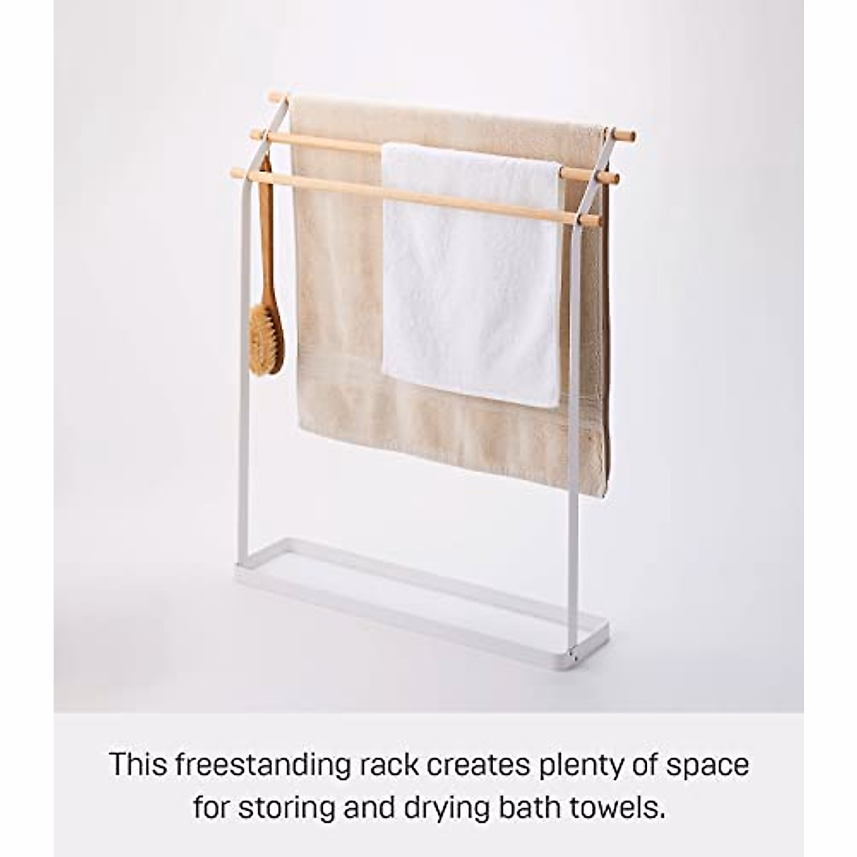 Yamazaki Home Tosca Bath Towel Hanger – Bathroom Holder Rack Organizer.,White