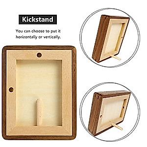 Natural Wood Photo Frames Inspired Tabletop Picture Frame with Mat, Vertical or Horizontal Display (Walnut, 11x14 matted to 5x7/8x10)