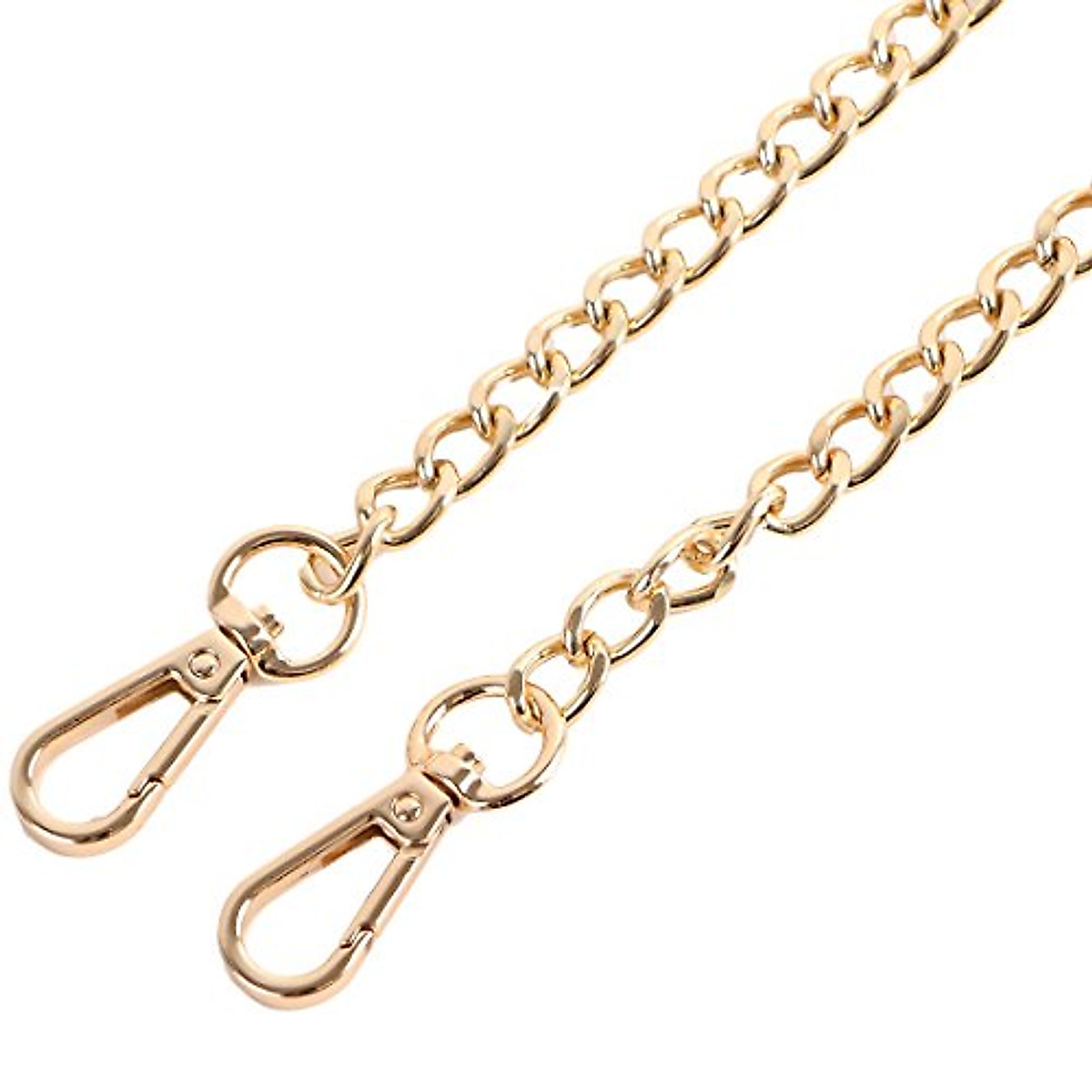 kilofly 2pc Gold Plated Faux Leather Removable Clutch Chain Shoulder Straps Set