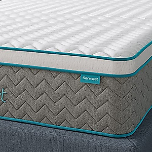 Serweet 8 Inch Bamboo Charcoal Memory Foam Hybrid Full Mattress - 5-Zone Pocket Innersprings for Motion Isolation -Heavier Coils for Durable Support -Medium Firm -Made in Century-Old Factory