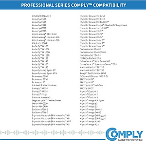 Comply Professional Noise Isolating Earphone Tips for NuForce, ISOtunes PRO, Q-Jays, Etymotic Research, Westone, Shure & More P-Series Memory Foam Replacement Earbud Tips (Medium, 3-pairs)