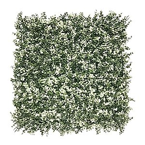 Windscreen4less Artificial Faux Ivy Leaf Decorative Fence Screen 20'' x 20" Boxwood/Milan Leaves Fence Patio Panel, Buxus White 30 Pieces