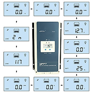 EPEVER 60A MPPT Charge Controller 48V 36V 24V 12V Auto, 60 amp Negative Ground Solar Controller MPPT Max 150V Input fit for Litium Sealed (AGM) Gel Flooded User Battery