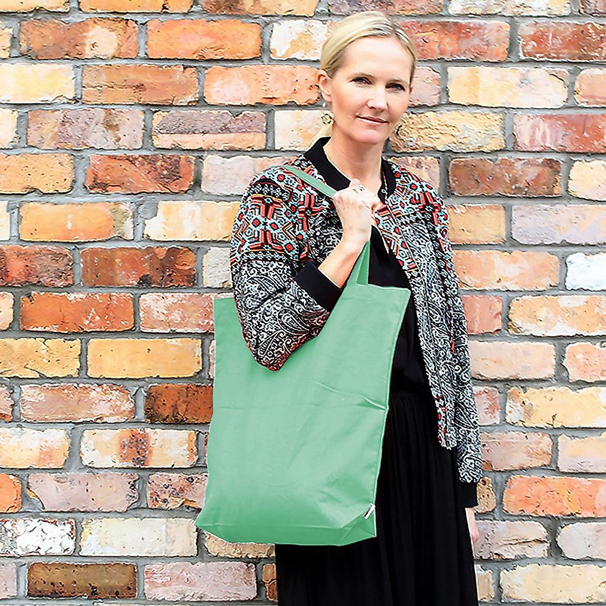 Augbunny 100% Cotton Canvas Shopping Tote Bag Grocery Bag 4-pack