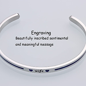 Kivosliviz Thin Blue Lines Police Wife Bracelet Deputy Wife Jewelry Police Officer Bracelet