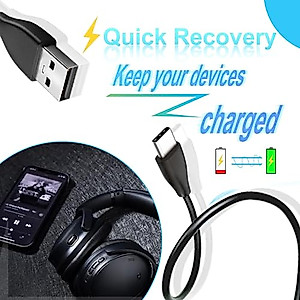 Aiivioll Fast Charging USB-C Cable for Bose Headphones、700, QC 45, Earbuds II, SoundLink Flex, Sleepbuds 2, Sport Earbuds (50cm/Black)